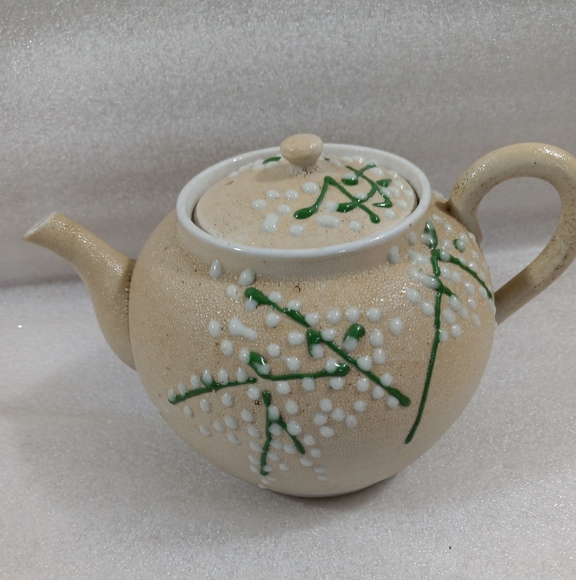 Dining | Moriage Japanese Meiji Sharkskin Pottery Tea Pot Orange Peel ...